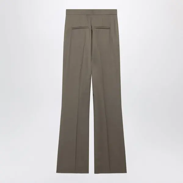 Max Mara Camel Wool Gabardine Trousers - Brown