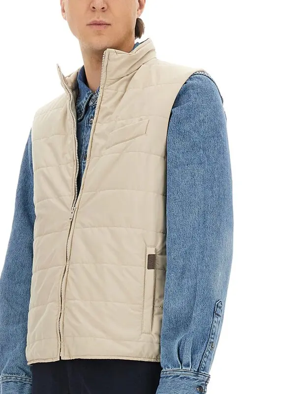 FAY Quilted Vest - Cream