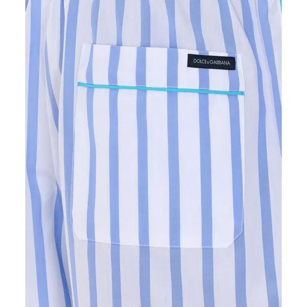 Dolce & Gabbana Striped Poplin Shorts - Blue