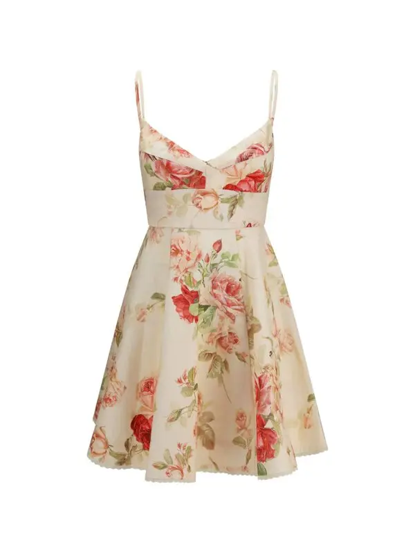 Zimmermann Roselight Linen Mini Dress - Multicolor
