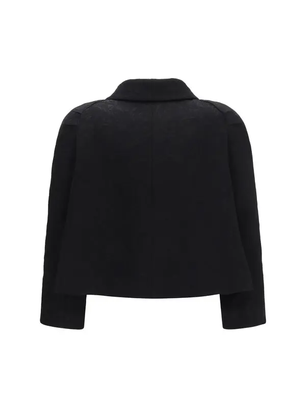 Dries Van Noten Cropped Jacket With Jewel Buttons - Black