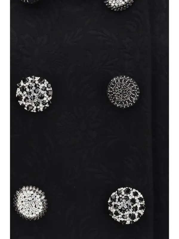 Dries Van Noten Cropped Jacket With Jewel Buttons - Black