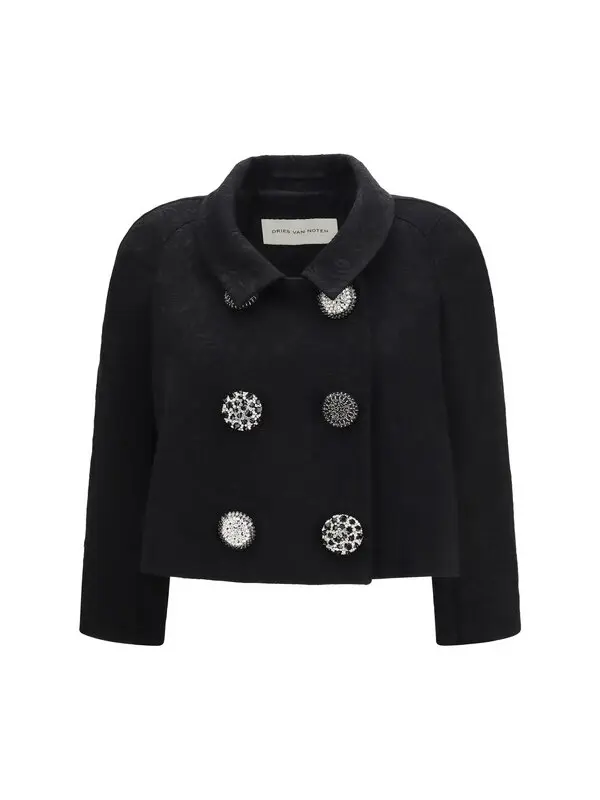 Dries Van Noten Cropped Jacket - Black