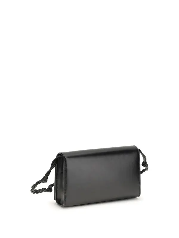 JIL SANDER Tangle Wallet With Shoulder Strap - Black