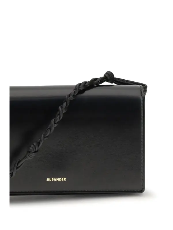 JIL SANDER Tangle Wallet With Shoulder Strap - Black