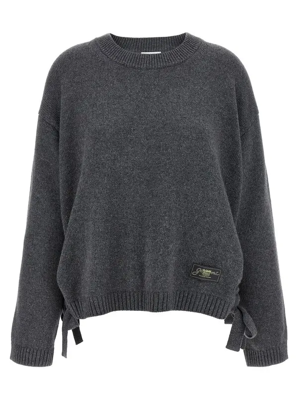 GANNI Side Laces Sweater - Gray