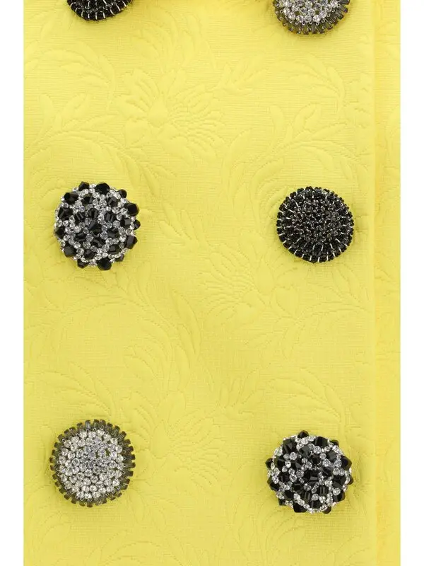 Dries Van Noten Cropped Jacket With Jewel Buttons - Yellow