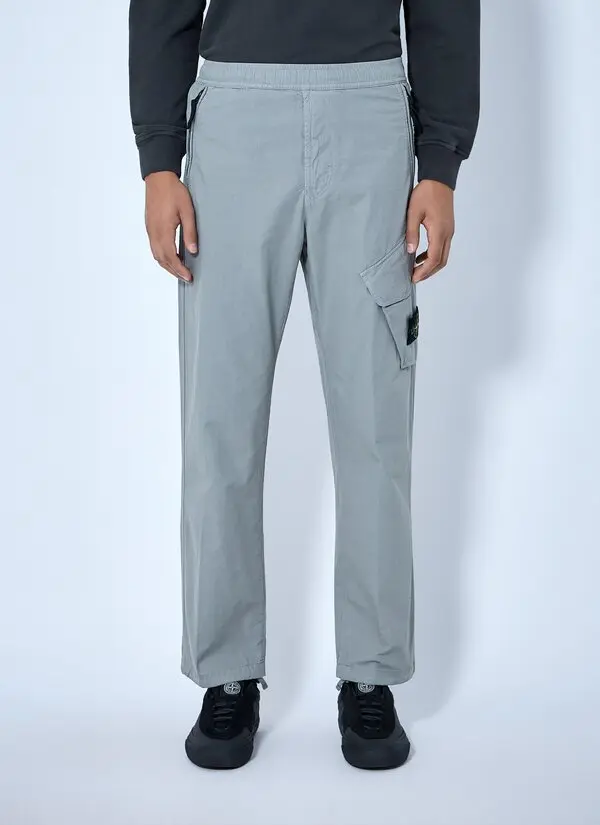 Stone Island Cargo Trousers With Elasticated Waistband - Gray