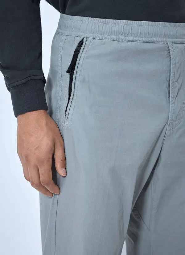 Stone Island Cotton Elasticated Waistband Cargo Trousers - Gray