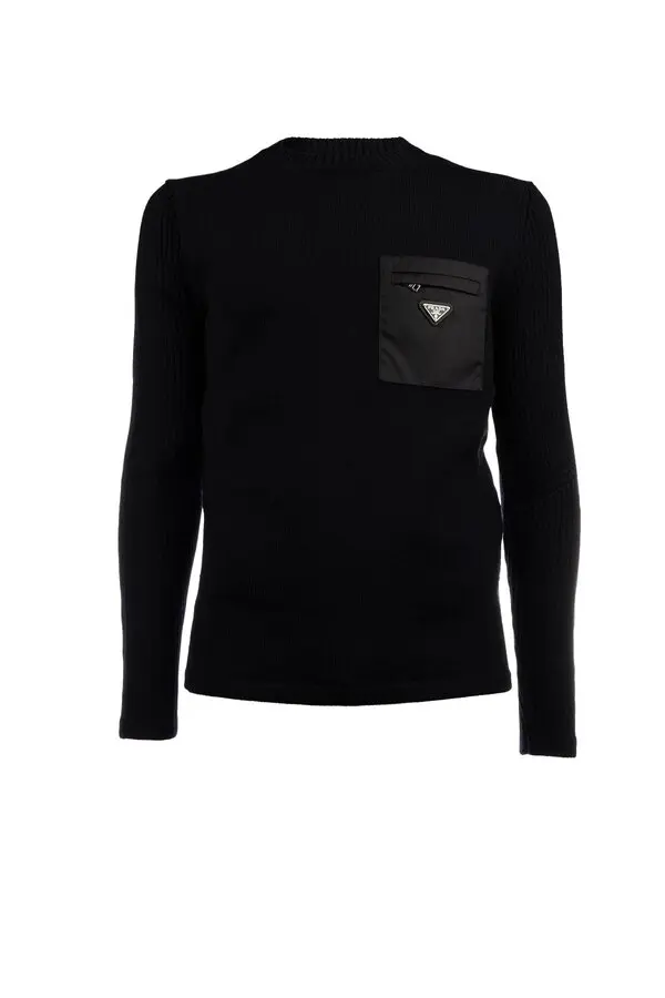 Prada Long Sleeve Crew Neck Knitwear - Multicolor