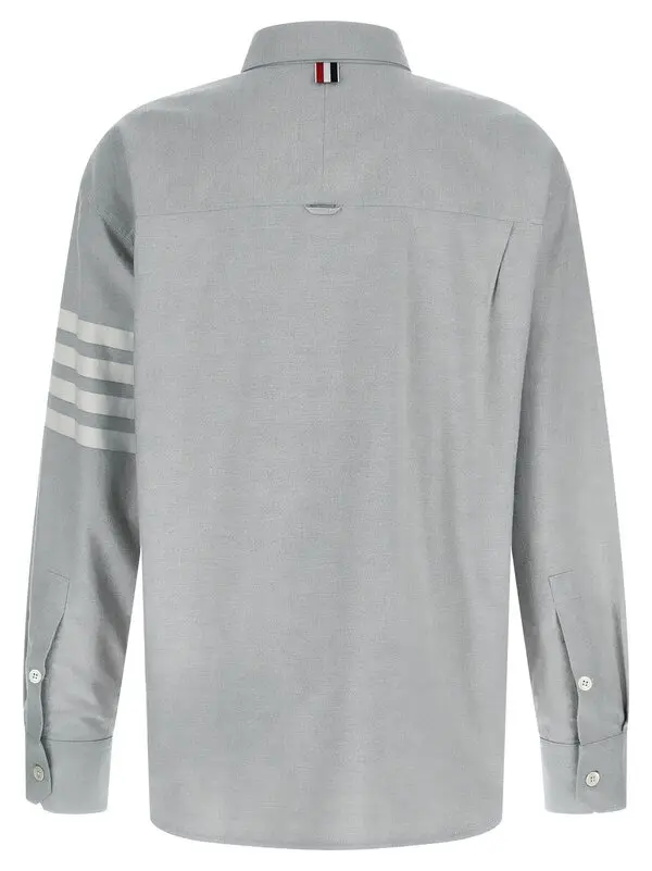 Thom Browne 4bar' Flannel Shirt - Gray