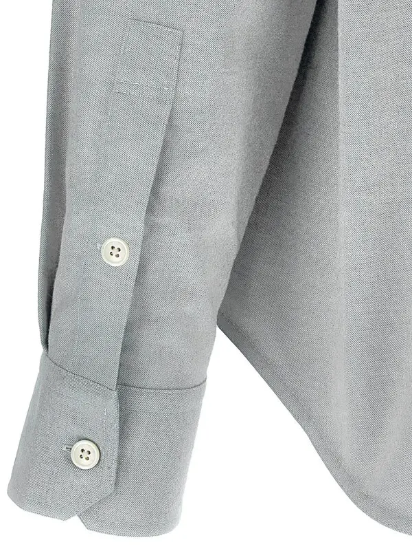 Thom Browne 4bar' Flannel Shirt - Gray