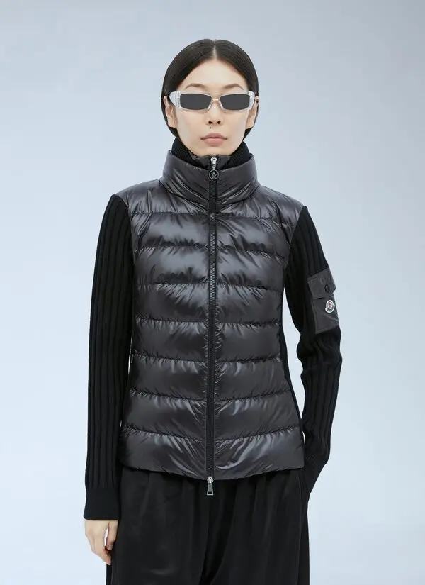 Moncler Padded Wool Cardigan - Black