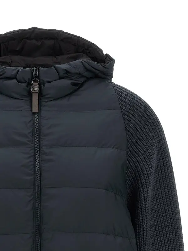 Brunello Cucinelli Shiny Zipper Pull' Down Jacket