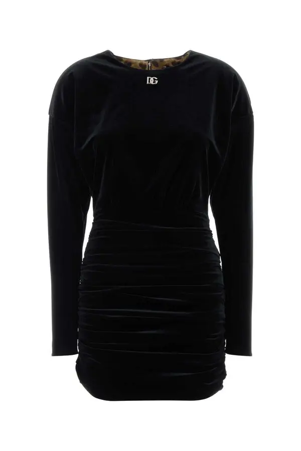 Dolce & Gabbana Velvet Mini Dress - Black