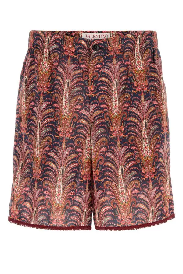 Valentino Garavani Printed Cotton Bermuda Shorts