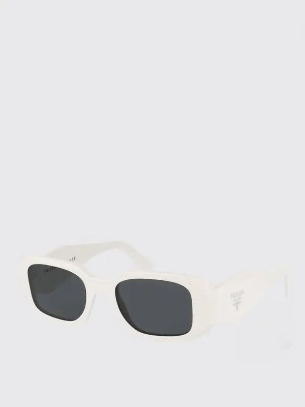 Prada Acetate Sunglasses With Logo - White