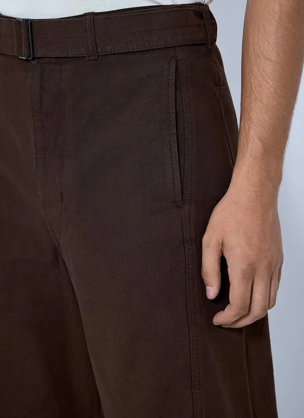 LEMAIRE Twisted Belted Pants - Brown