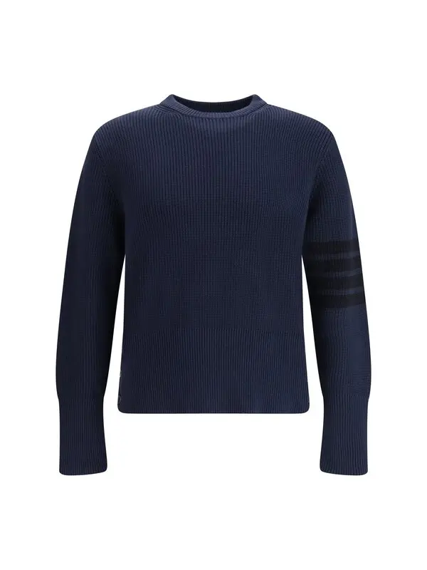 Thom Browne Cotton Crewneck Sweater - Blue