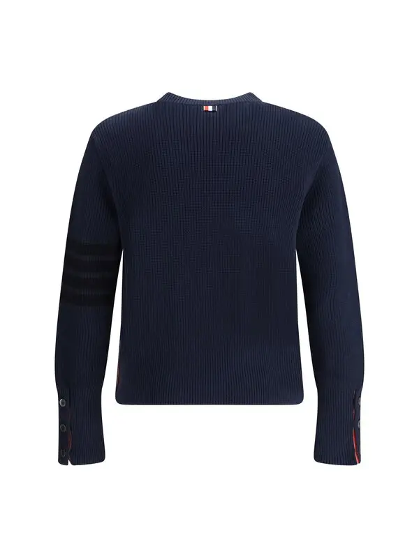 Thom Browne Cotton Crewneck Sweater - Blue
