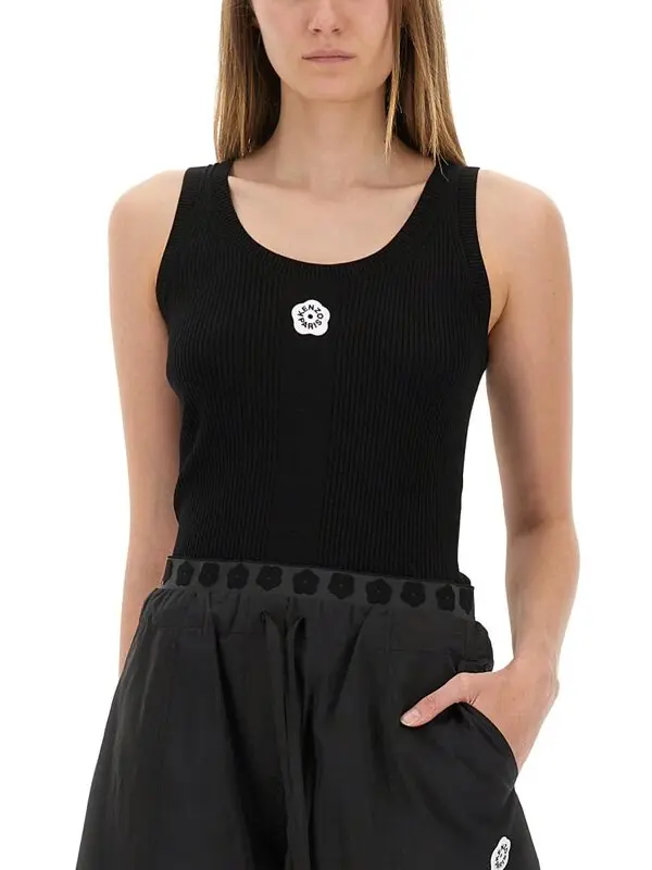 Kenzo Embroidered Boke Flower 2.0 Tank Top - Black