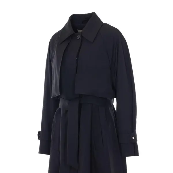 Herno Fresh Crinkle Woven Trench - Black