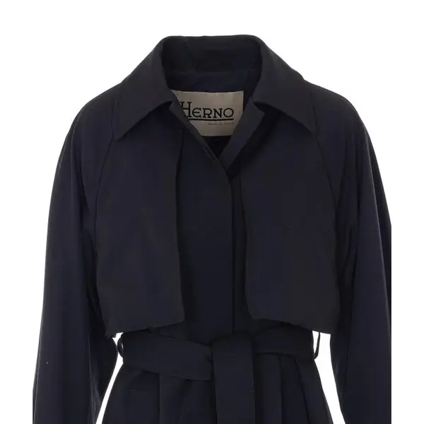 Herno Fresh Crinkle Woven Trench - Black