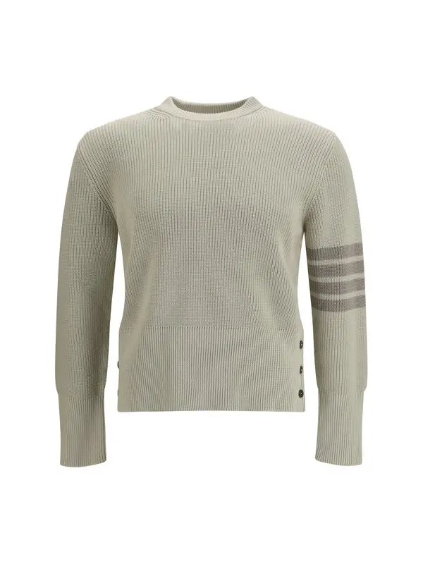 Thom Browne Cotton Crewneck Sweater - Cream