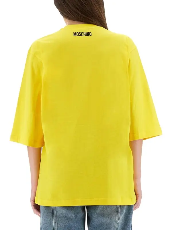 Moschino Graphic Logo Cotton T-shirt - Yellow