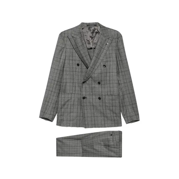 Tagliatore Grey Suits Double Breasted Suits
