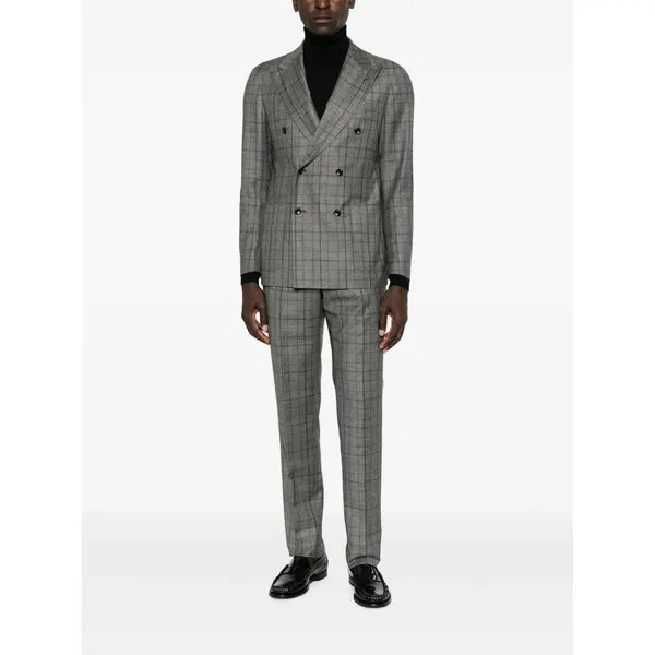 Tagliatore Grey Suits Double Breasted Suits