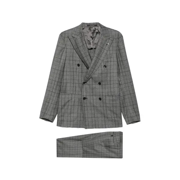 Tagliatore Grey Suits Double Breasted Suits
