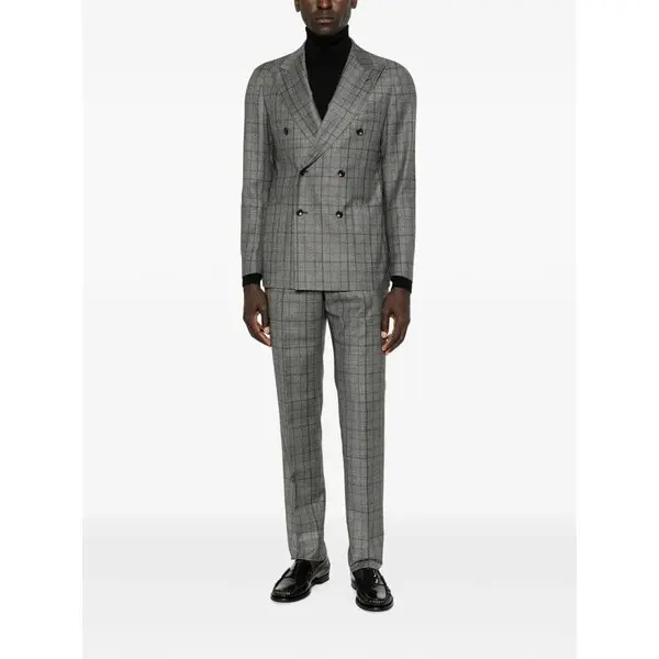 Tagliatore Grey Suits Double Breasted Suits