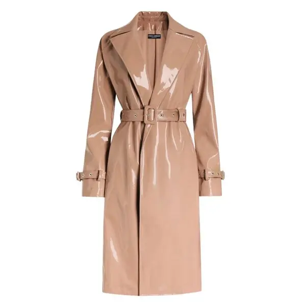 Dolce & Gabbana Eco-skin Trench Coat Spread - Cream
