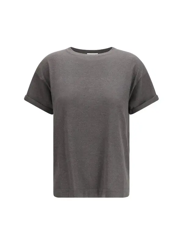Brunello Cucinelli Cashmere Glitter T-shirt - Gray