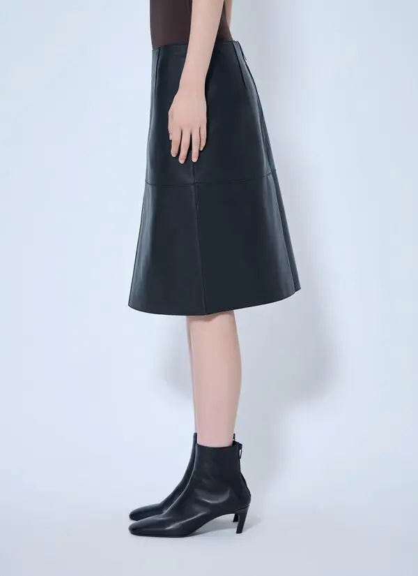 TOTEME Paneled Leather Skirt - Black