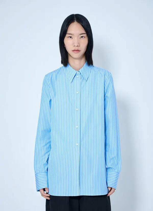 TOTEME Striped Poplin Shirt - Blue