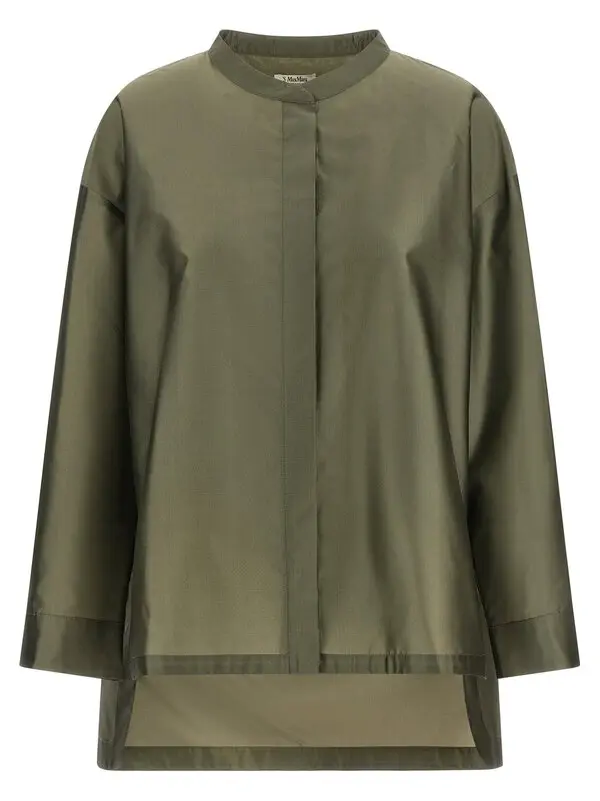 Max Mara Smmracconto Silk Blend Organza Shirt - Green