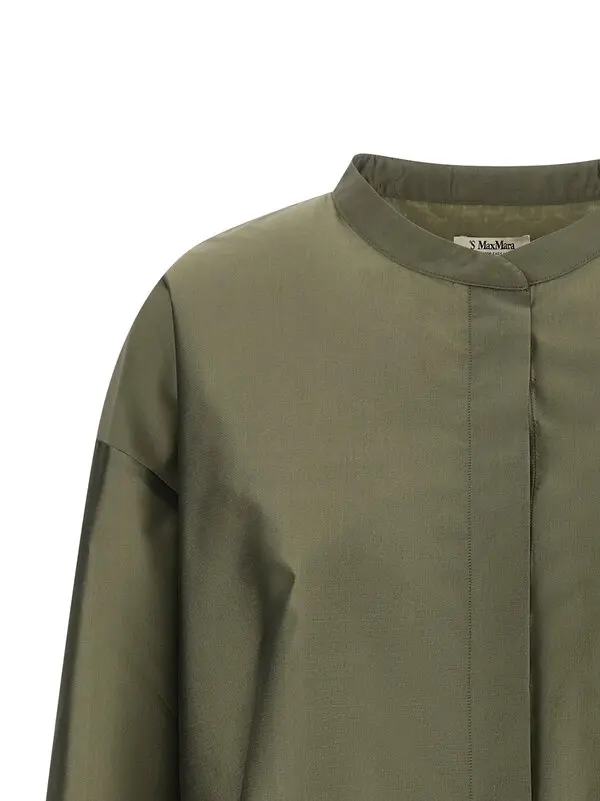 Max Mara Smmracconto Silk Blend Organza Shirt - Green