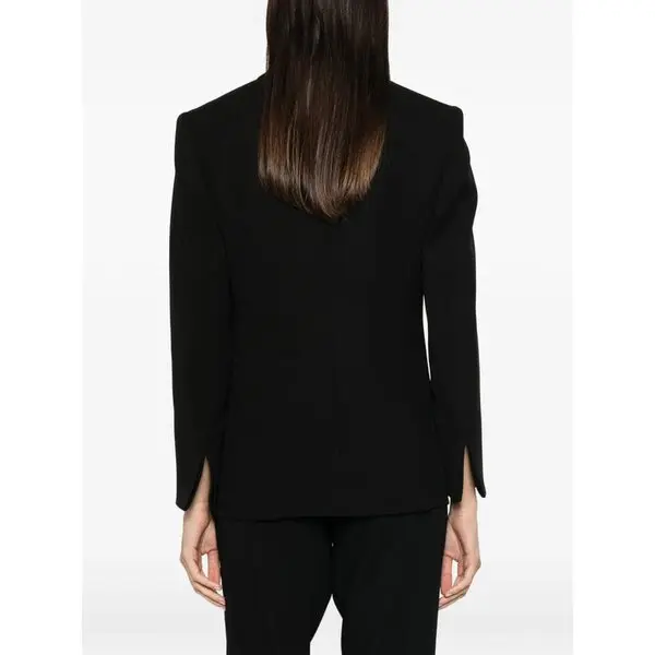 Giorgio Armani Silk Blend Single-breasted Blazer - Black
