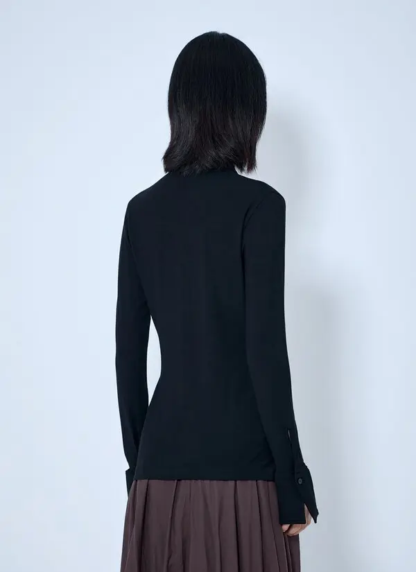 TOTEME Fitted Jersey Shirt - Black