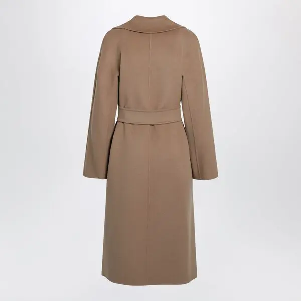 Max Mara Camel Belted Coat In Wool Blend