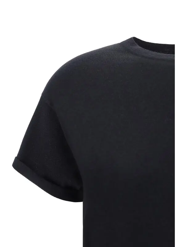 Brunello Cucinelli Cashmere Glitter T-shirt - Black