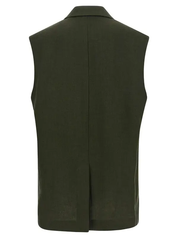 Max Mara Mstaia Linen Waistcoat - Green