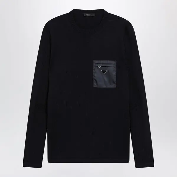 Prada Wool Sweater With Re-nylon Pocket
