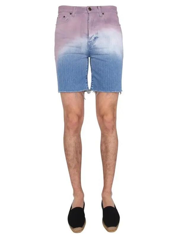 Saint Laurent Degraded Print Bermuda - Multicolor