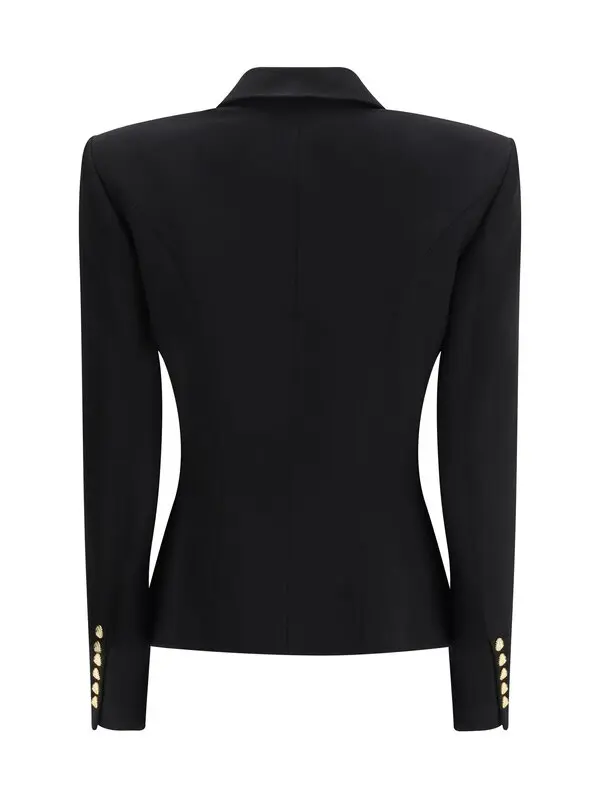 Balmain 6 Buttons Fitted Grain De Poudre Jacket