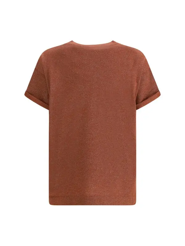Brunello Cucinelli Cashmere Glitter T-shirt - Red