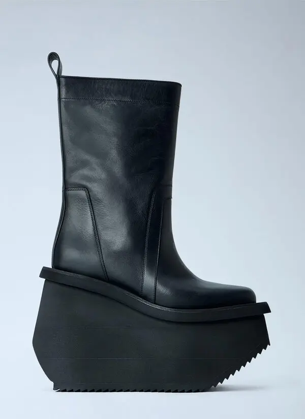 Rick Owens Factory Leather Boots - Black