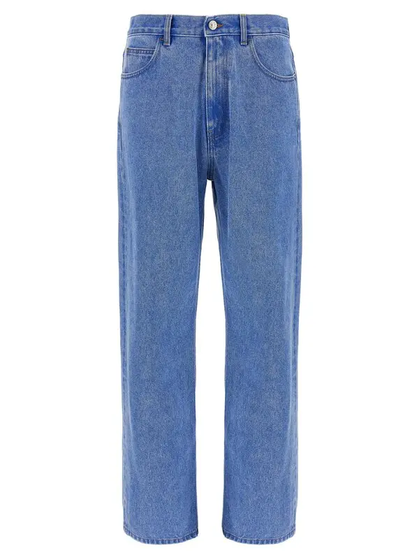 Marni Bleached Coated Denim Jeans - Blue